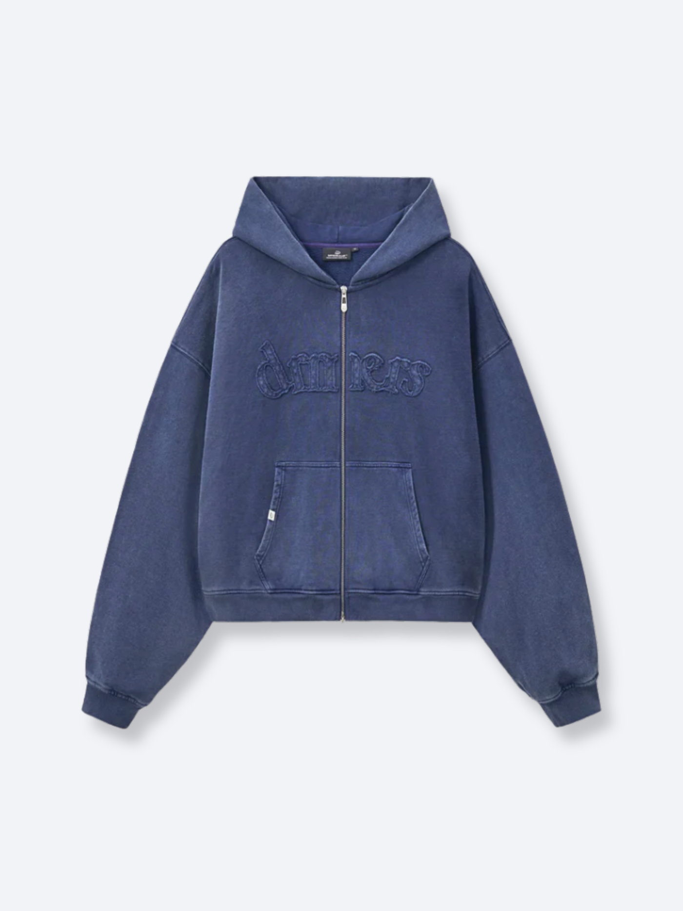 DISTRESSED LOGO ZIP UP - NAVY – DRMERS CLUB